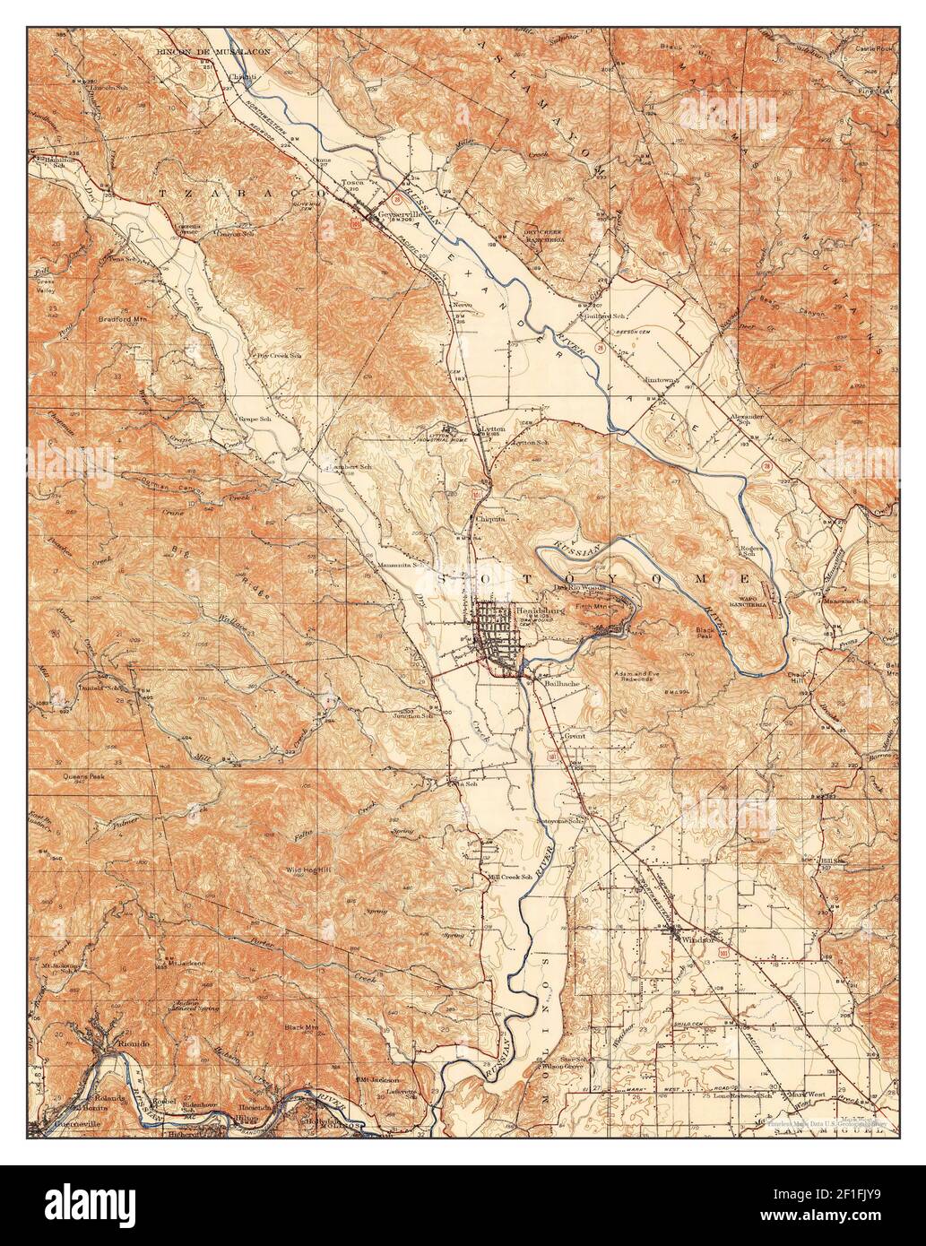 Map of healdsburg hi-res stock photography and images - Alamy