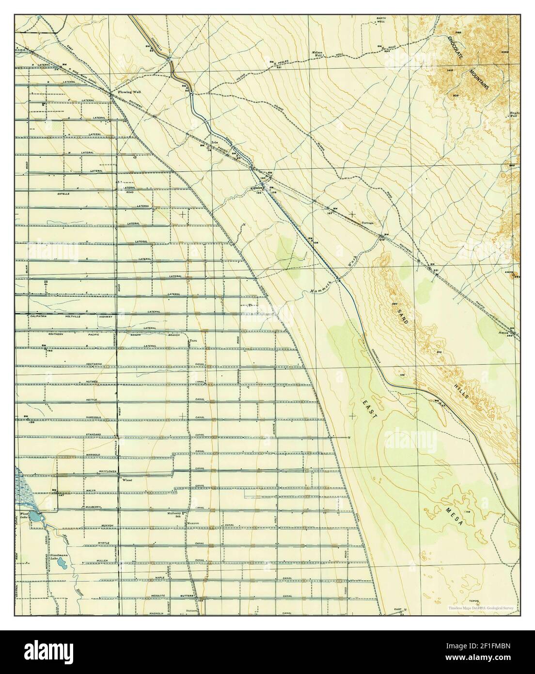 Iris, California, map 1945, 1:62500, United States of America by ...