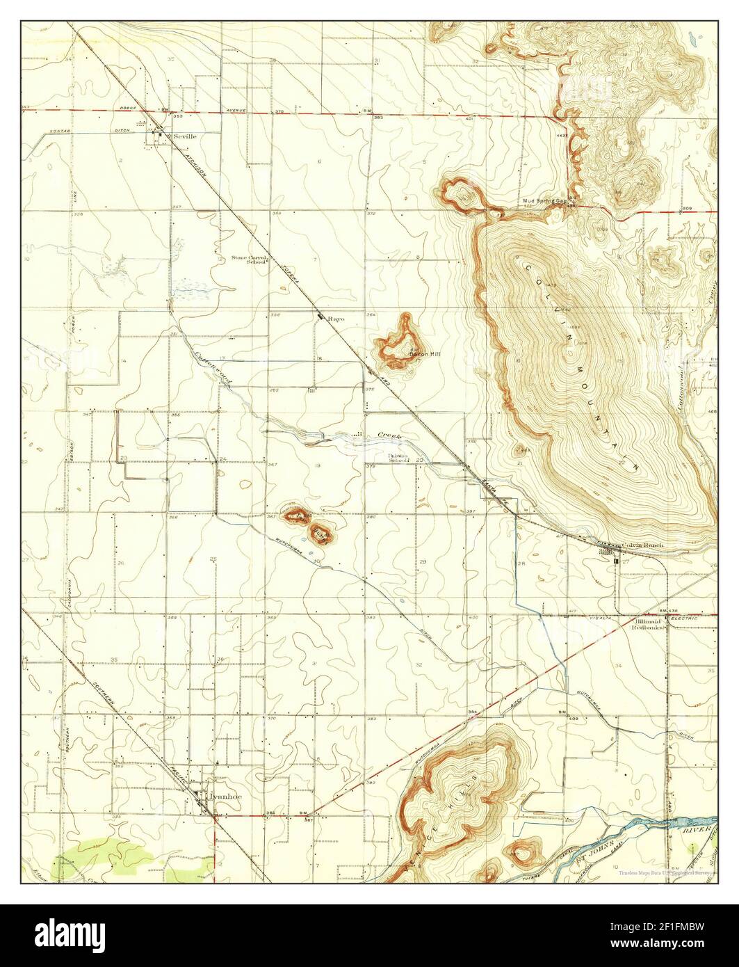 Ivanhoe, California, map 1926, 1:31680, United States of America by ...