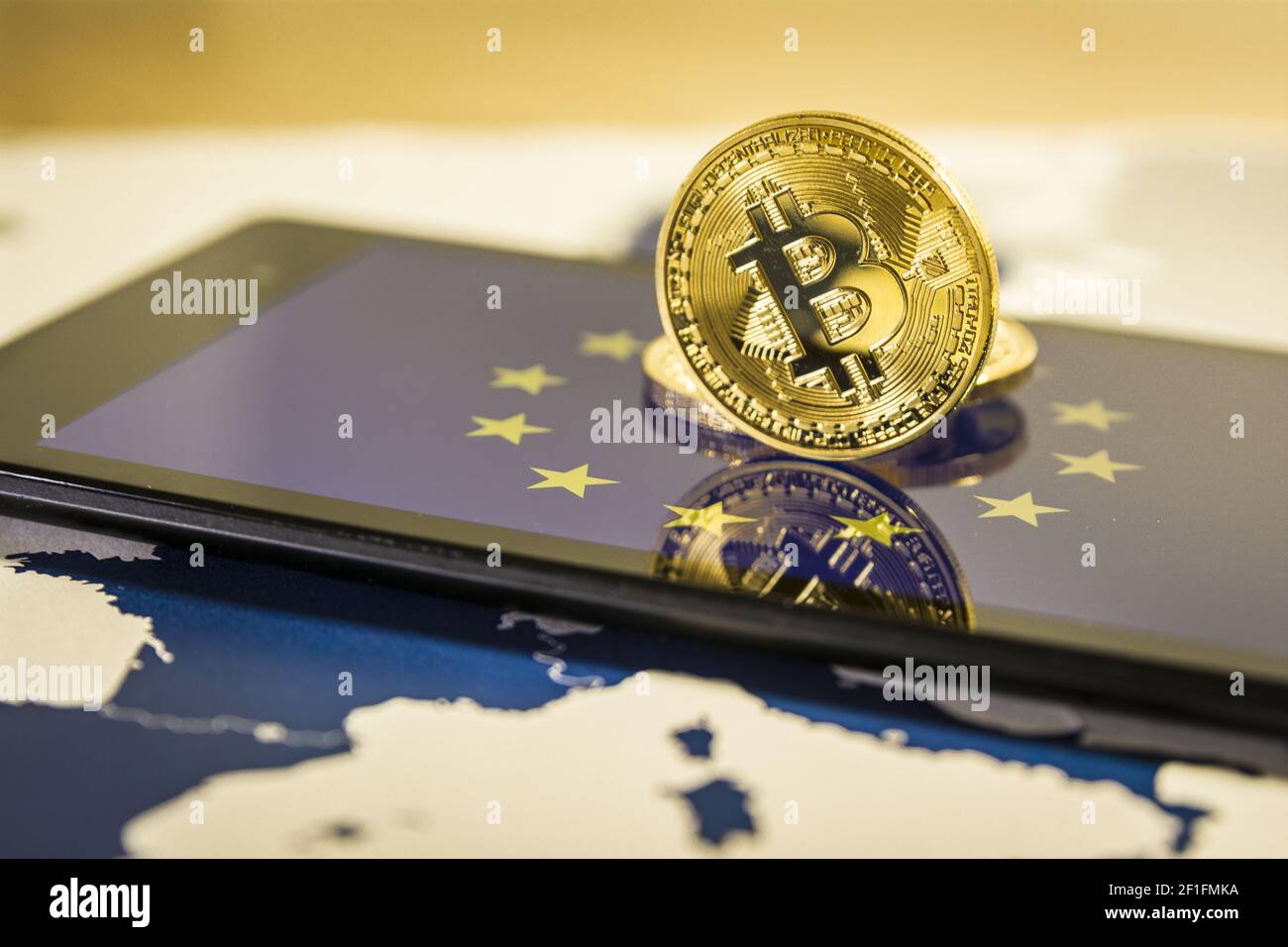 Eu flag europe map hi-res stock photography and images - Alamy