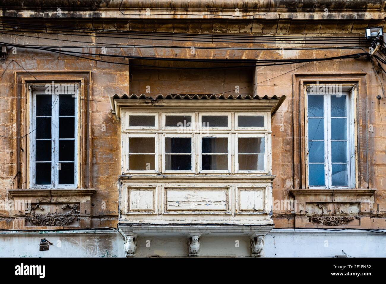 Rustic Malta Windows and Balcony Stock Photo - Alamy