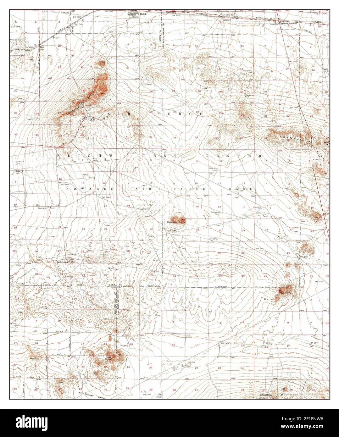 Kramer, California, map 1956, 1:62500, United States of America by ...