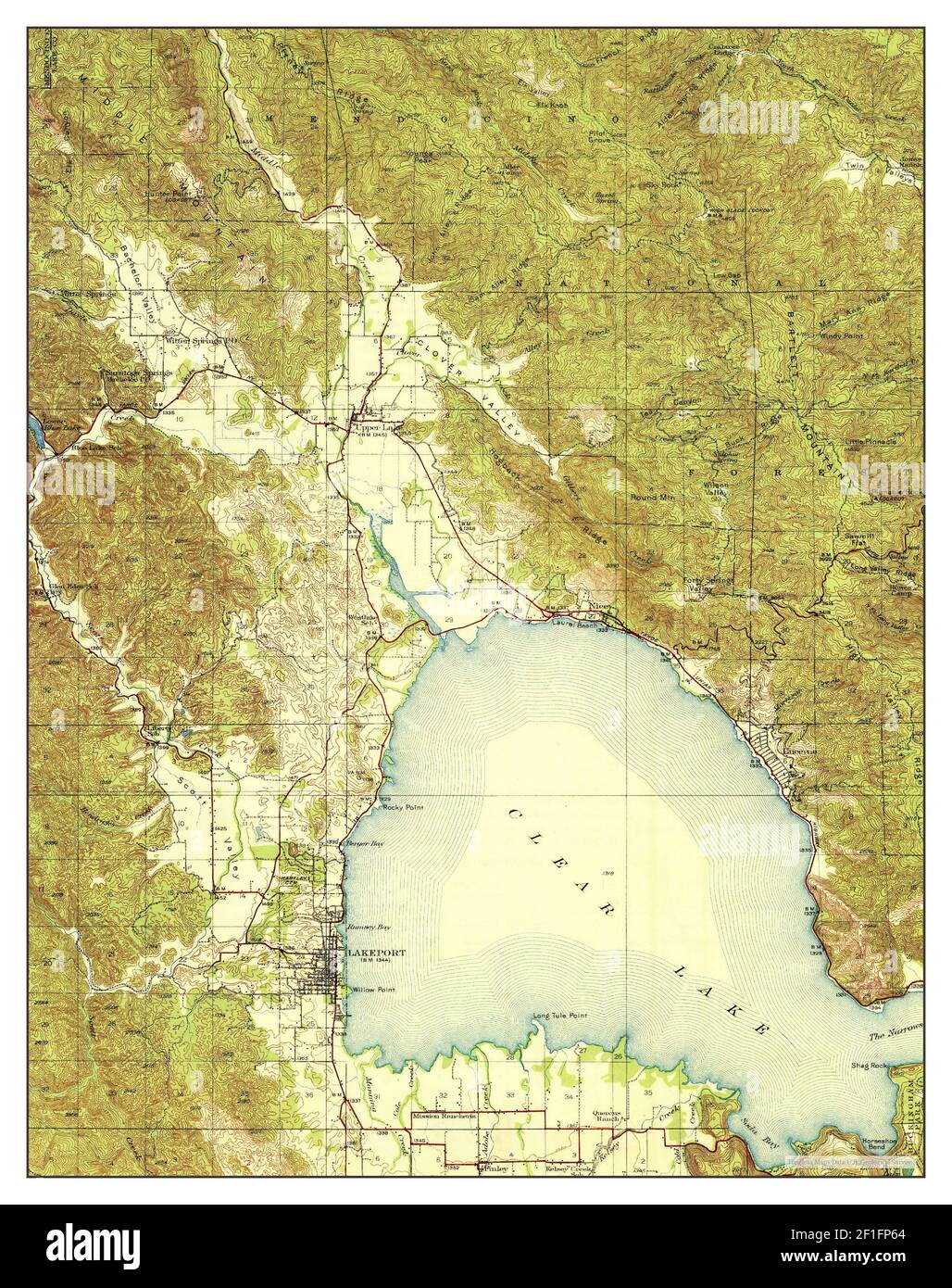 Lakeport, California, map 1938, 1:62500, United States of America by ...