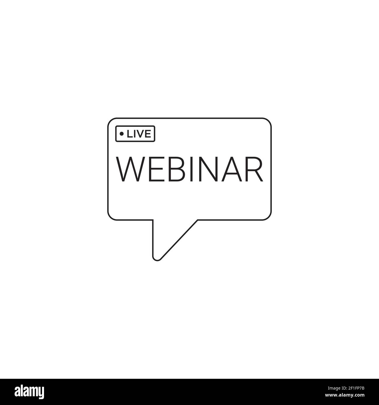 live webinar with bubble talk line icon. vector illustration. isolated ...
