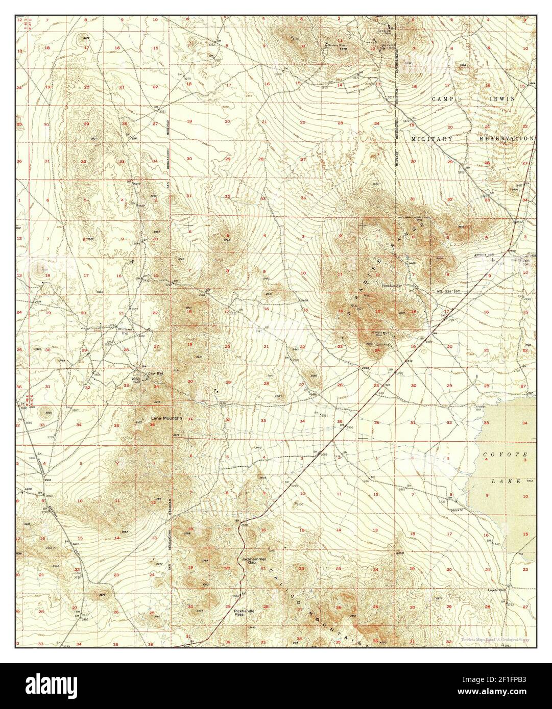 Lane Mountain, California, map 1951, 1:62500, United States of America ...