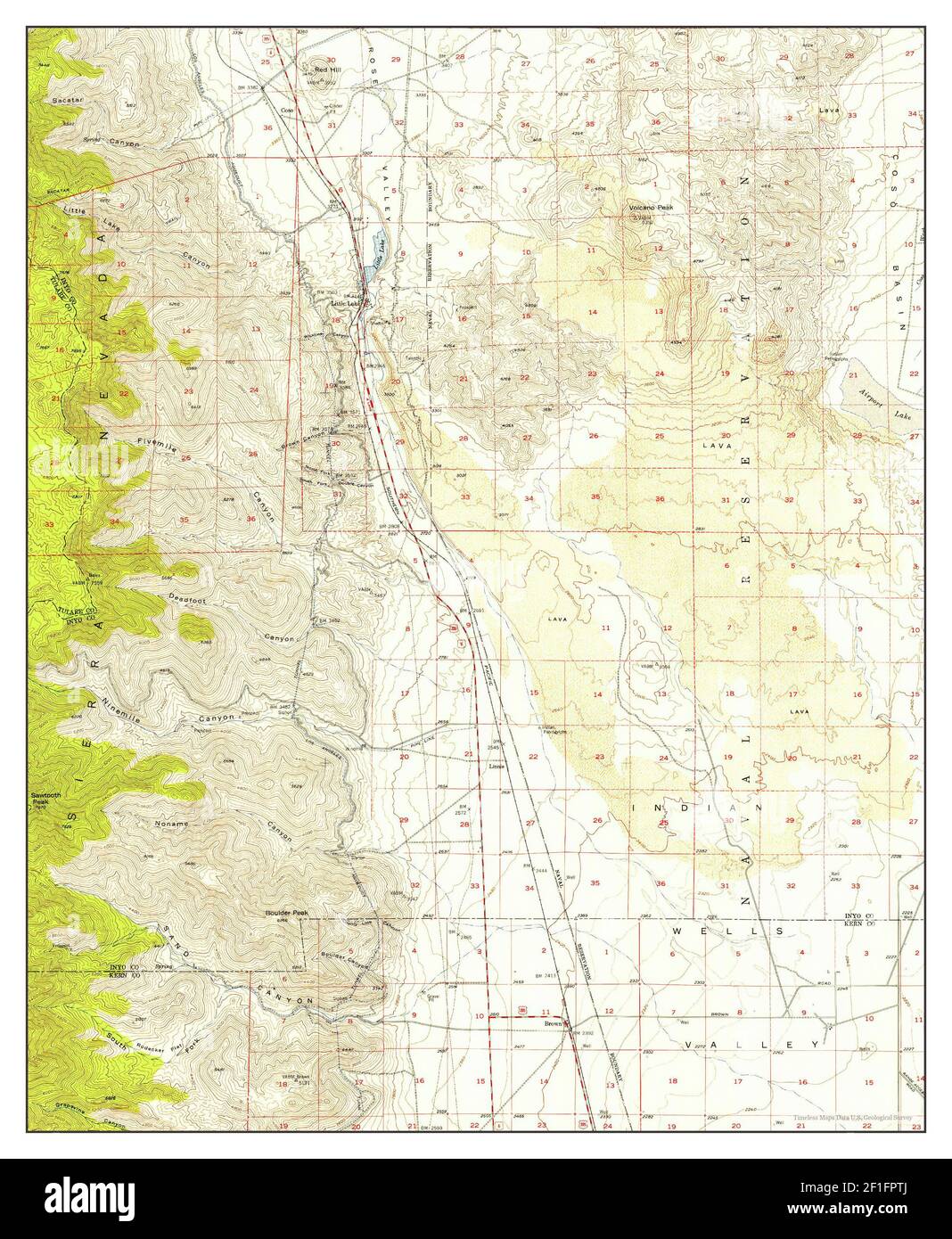 Little Lake, California, map 1954, 1:62500, United States of America by ...