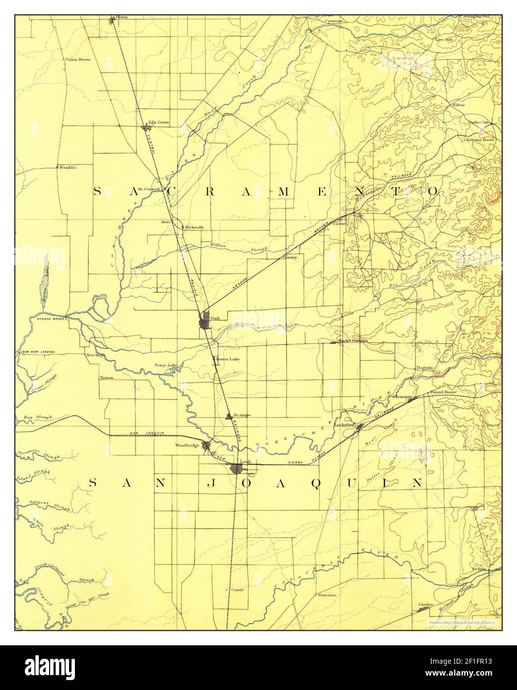 Lodi, California, map 1894, 1:125000, United States of America by ...
