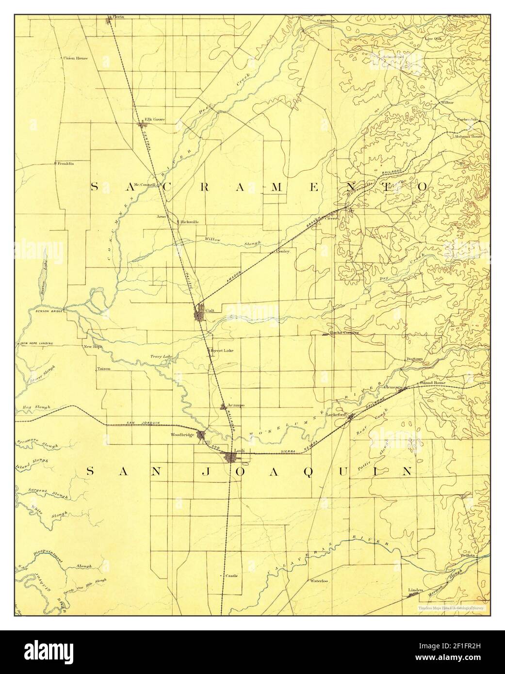 Lodi, California, map 1894, 1:125000, United States of America by ...