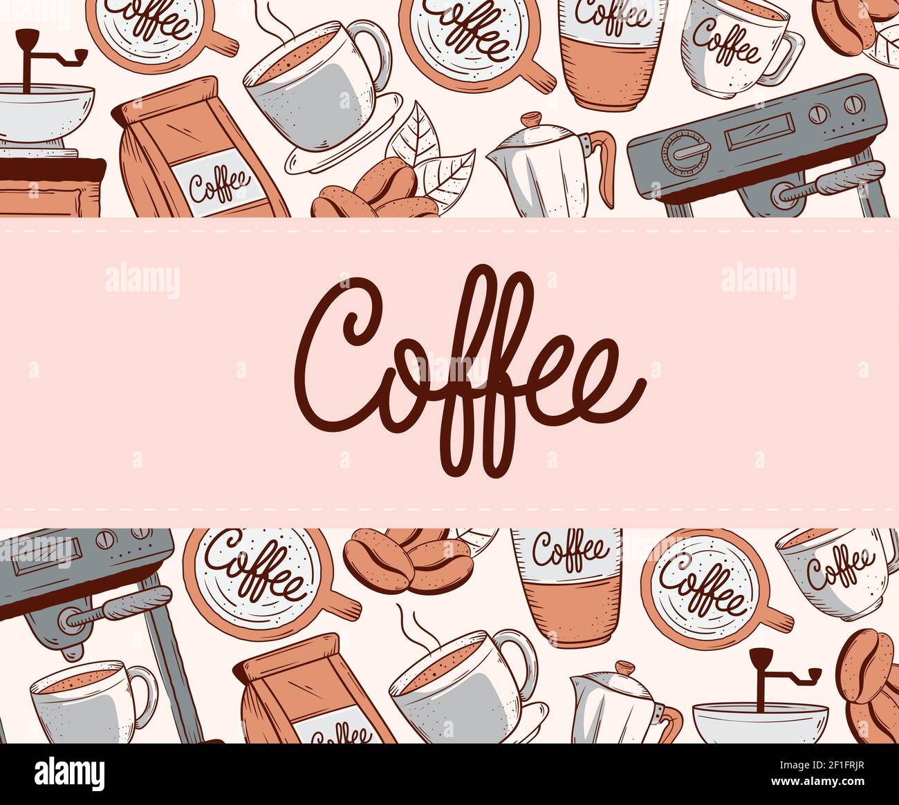 coffee doodle frame Stock Vector Image & Art - Alamy