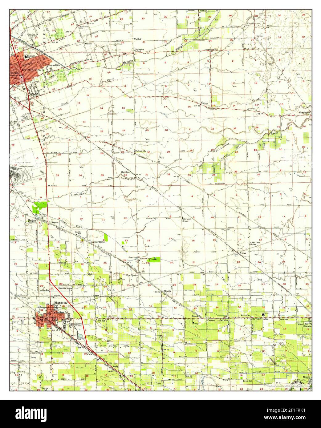 Manteca, California, map 1952, 1:62500, United States of America by ...