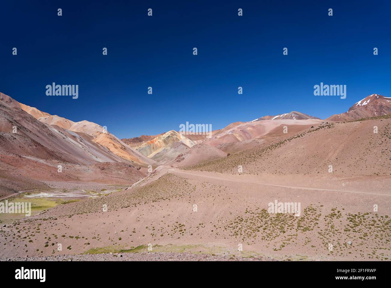 dry and arid desolation in the high andes mountains at the Agua Negra ...
