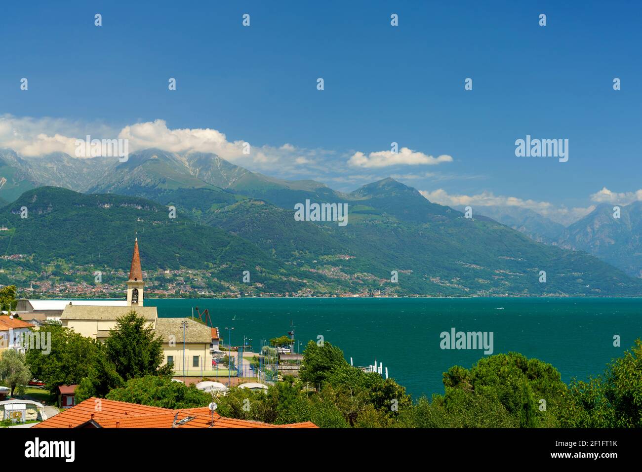 The lake of Como, or Lario, at Dongo, Lombardy, Italy, in summertime ...