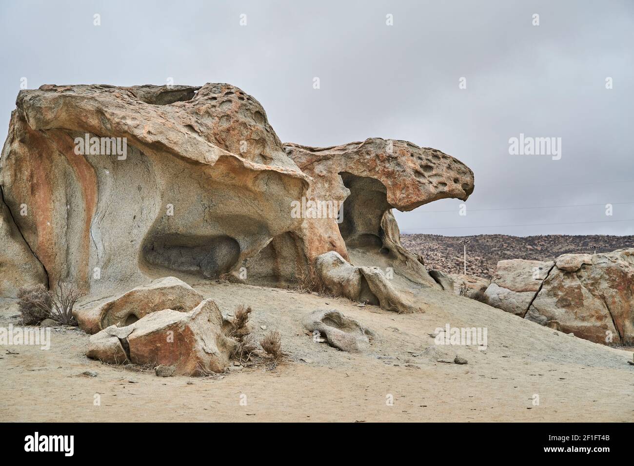 very special, strange and unique looking rock formation in the dry and ...