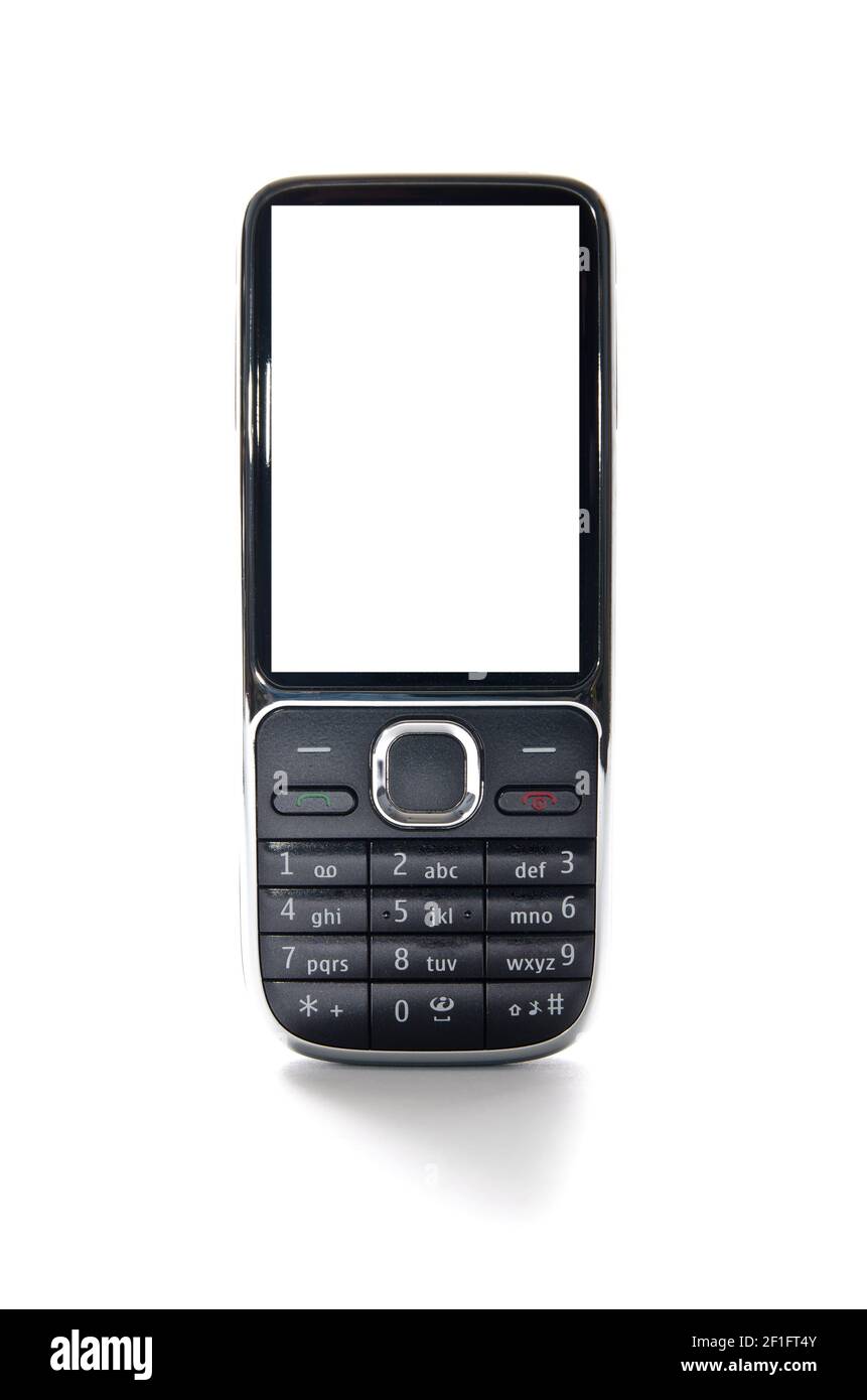 mobile phone with empty screen isolated on a white background Stock ...