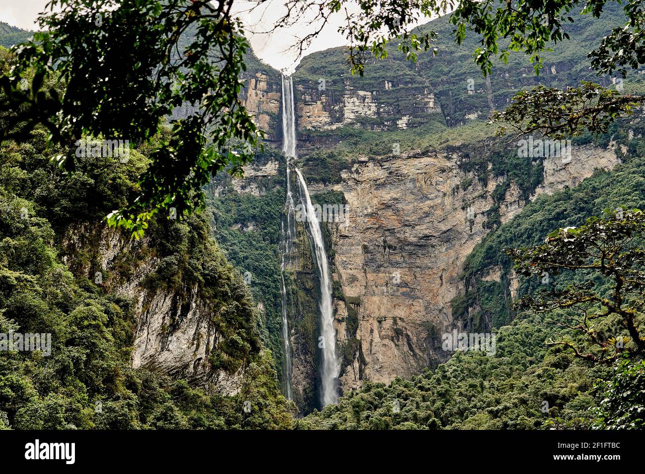 Gocta Cataracts, Catarata del Gocta, are perennial waterfalls with two ...