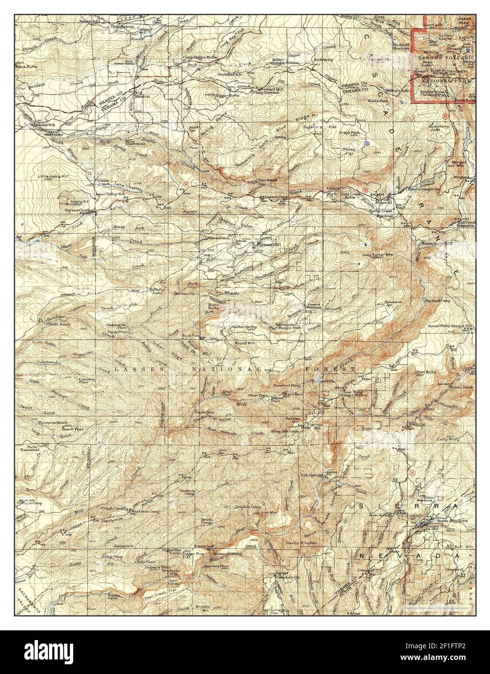 Mineral, California, map 1941, 1:125000, United States of America by ...