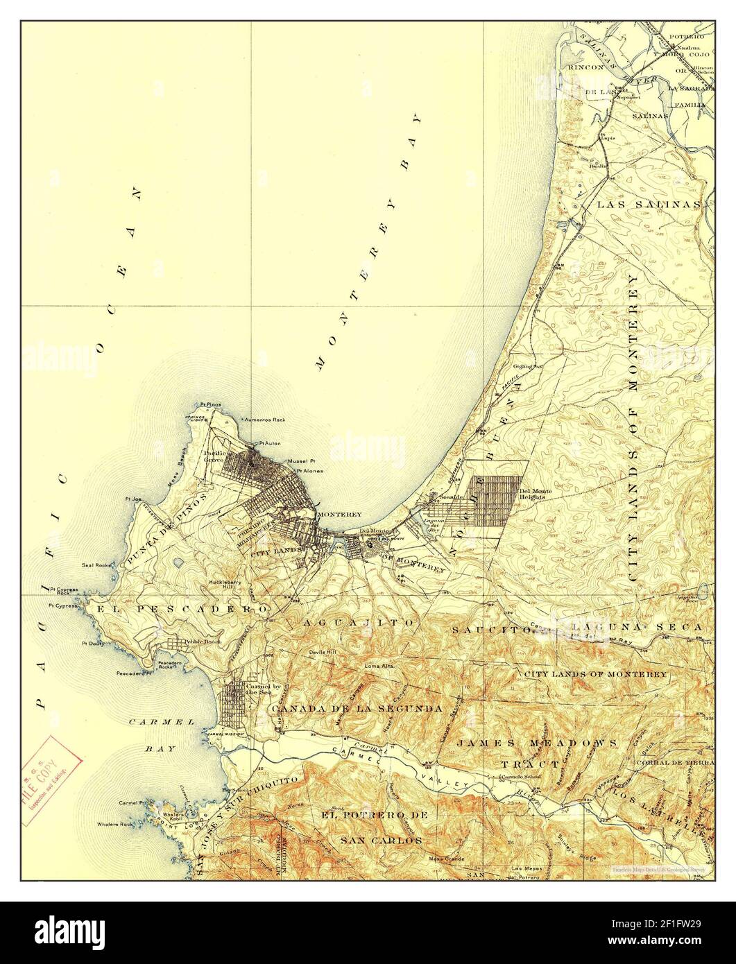 Monterey, California, map 1913, 1:62500, United States of America by ...