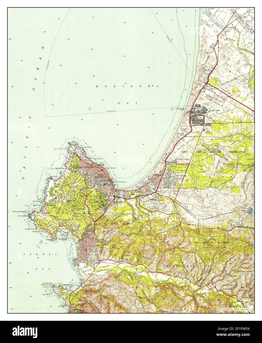 Monterey, California, map 1947, 1:62500, United States of America by ...