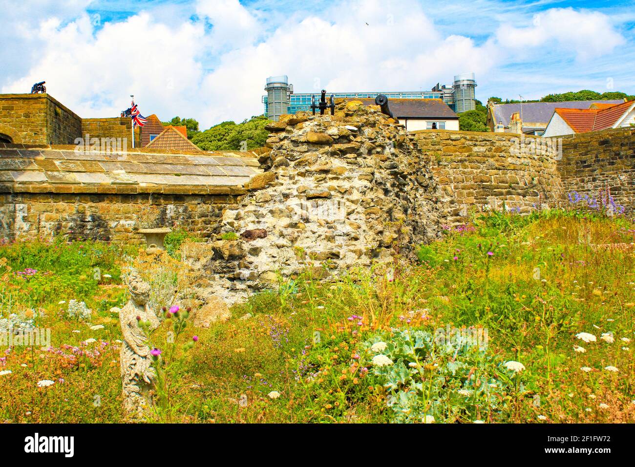 View of Sandgate Castle- an artillery fort originally constructed by ...