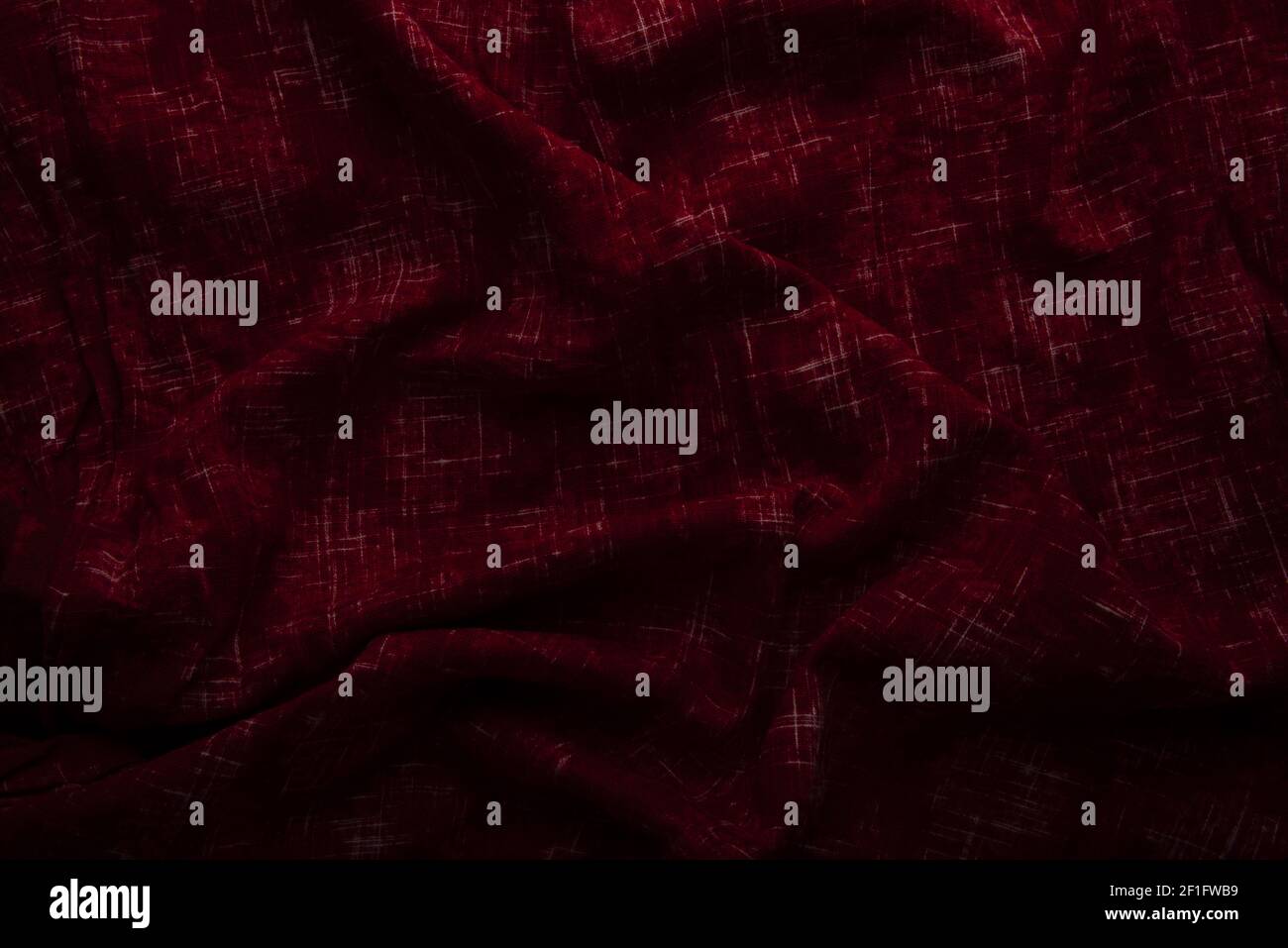 A top view of wrinkled and grooved red cloth texture Stock Photo - Alamy