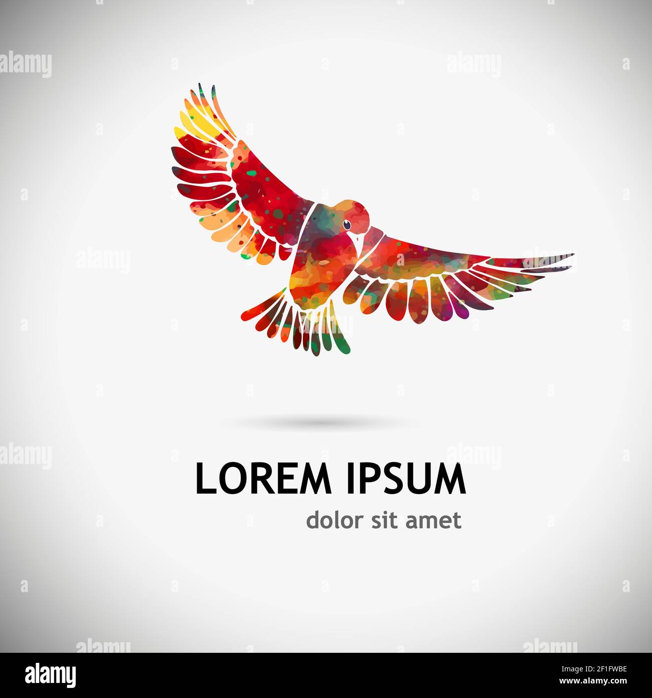 A multi-colored flying decorative bird. Vector illustration Stock ...
