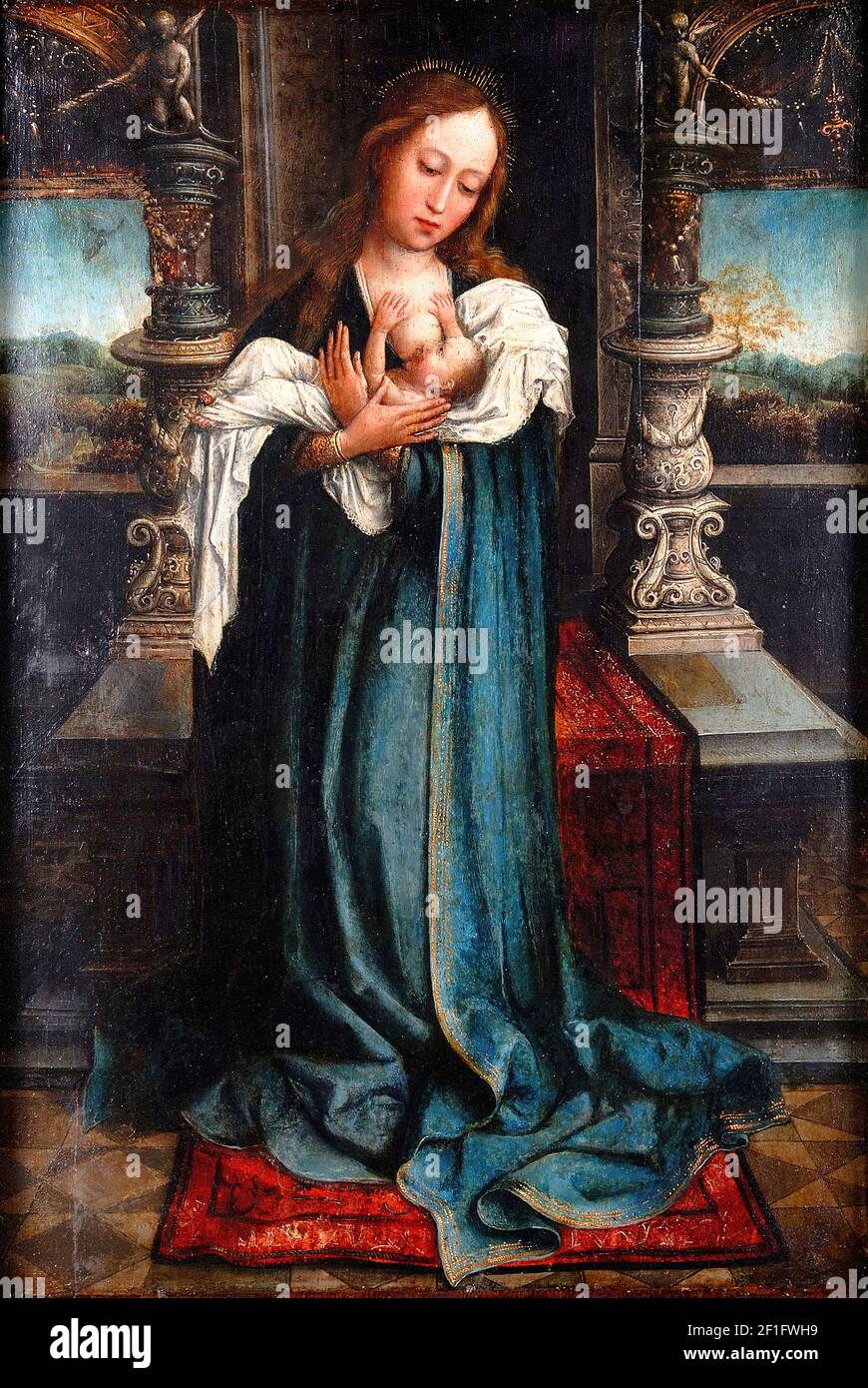 bernard-van-orley - the virgin of the holy milk Stock Photo - Alamy