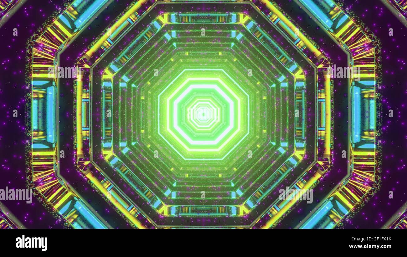 A 3D rendering futuristic background with colorful laser neon lights ...