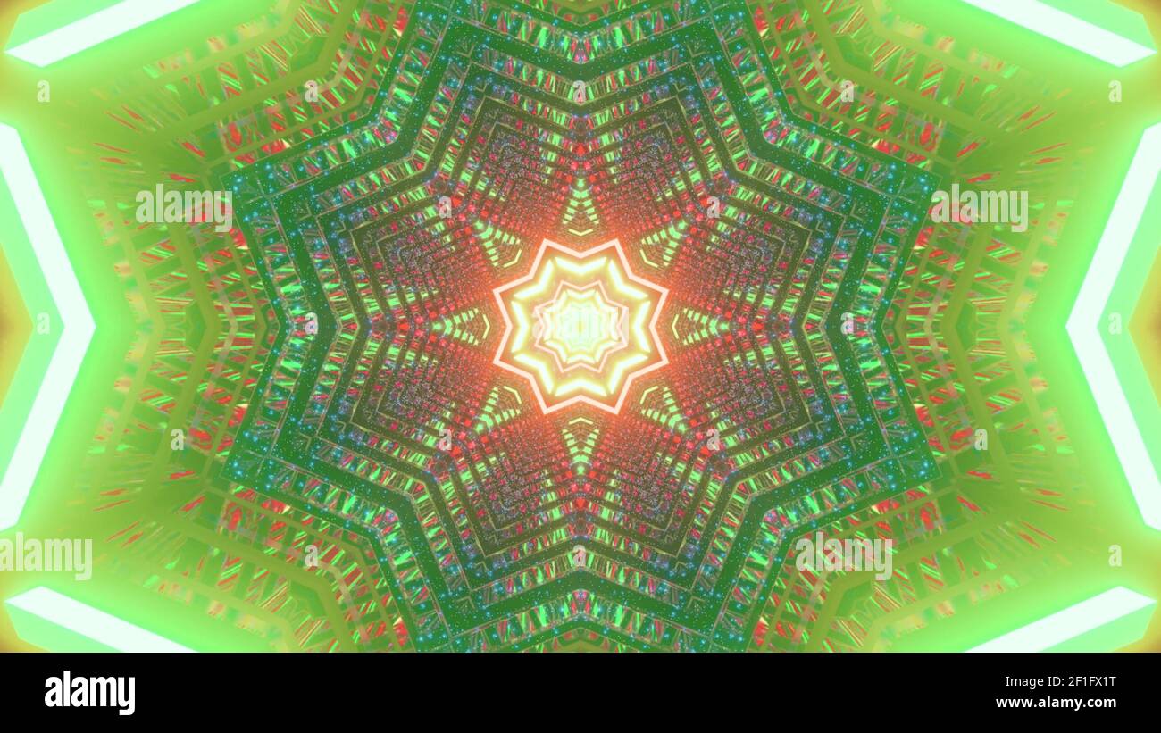 A 3D rendering futuristic background with colorful laser neon lights ...