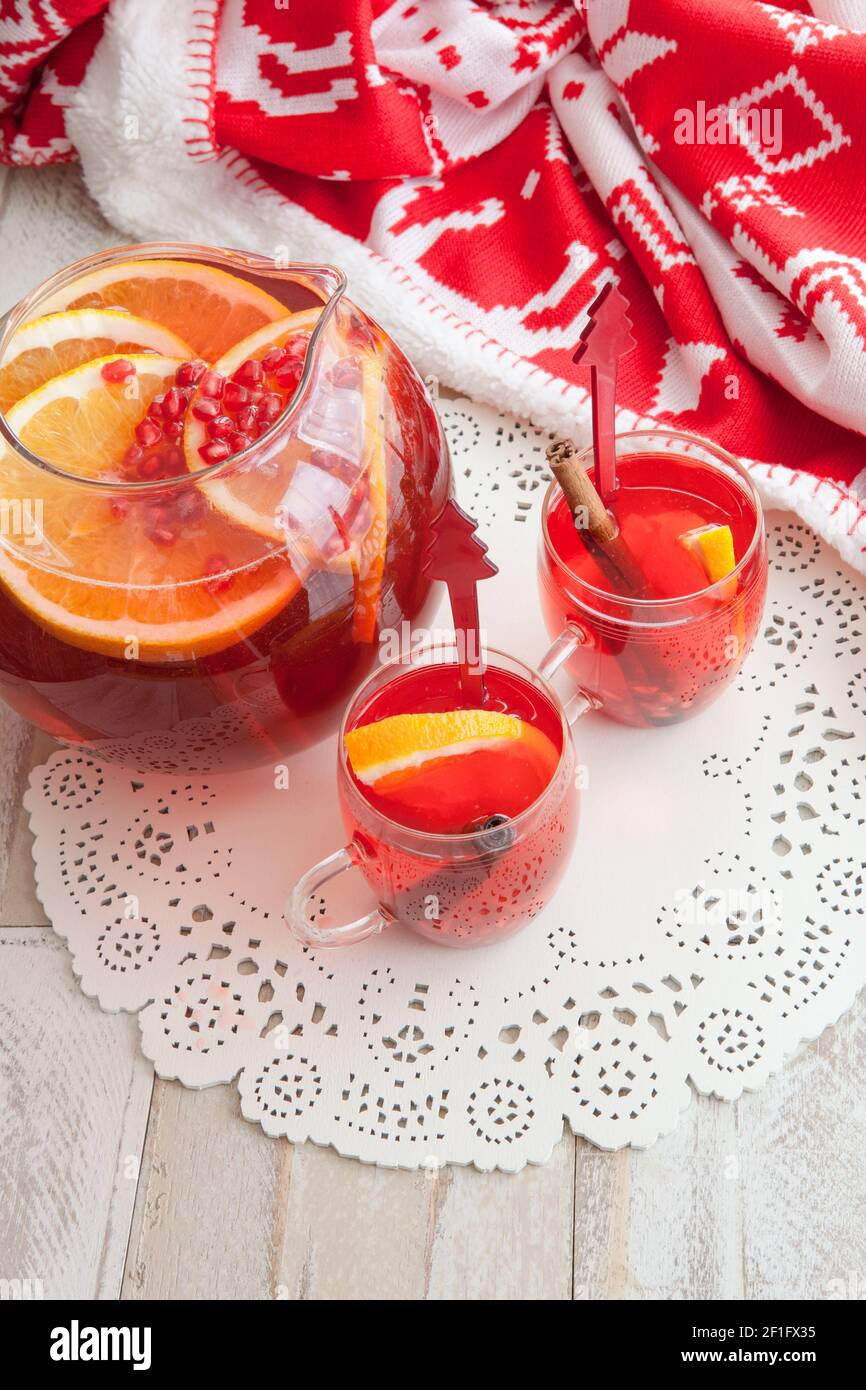 Hot punch with orange Stock Photo - Alamy