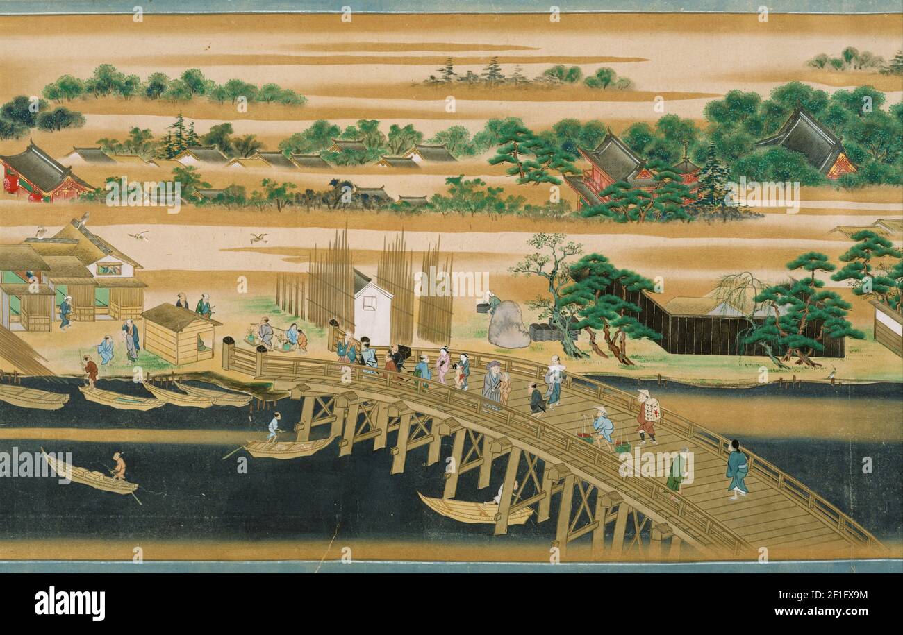 Sumiyoshi school - Famous Sites of the Sumida River Stock Photo - Alamy