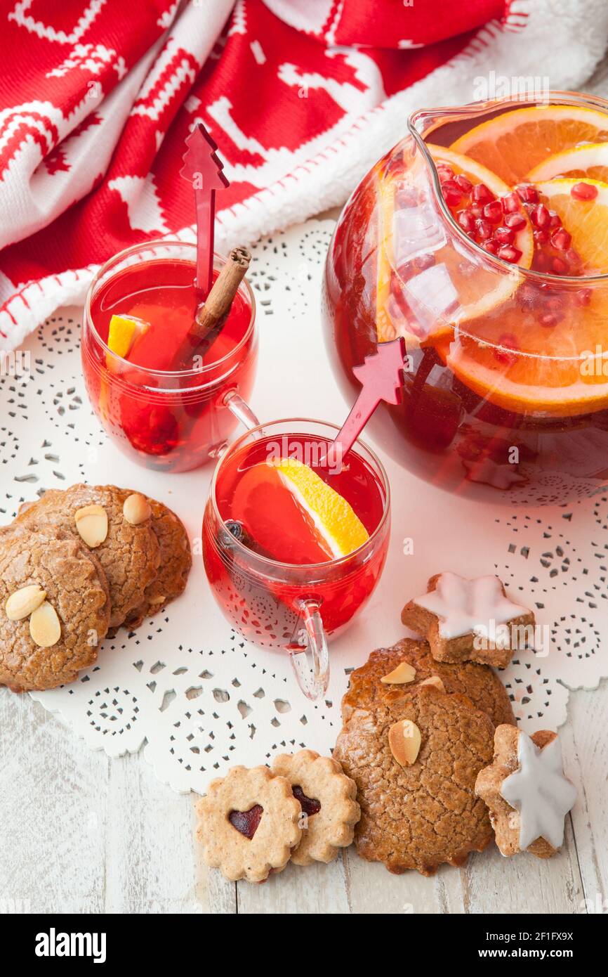 Hot punch with orange Stock Photo - Alamy