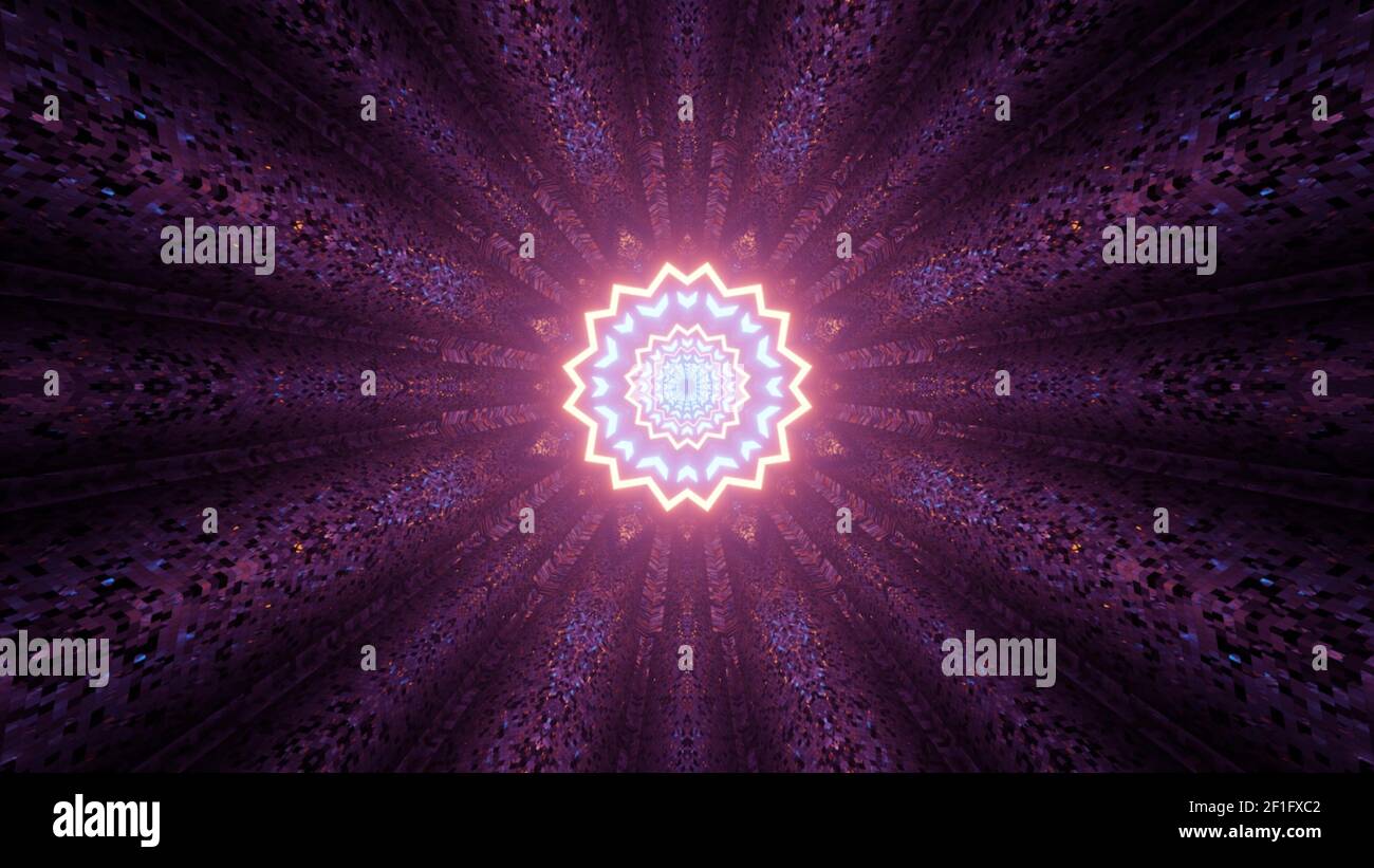 A 3D rendering of an abstract kaleidoscope with geometric shapes and ...