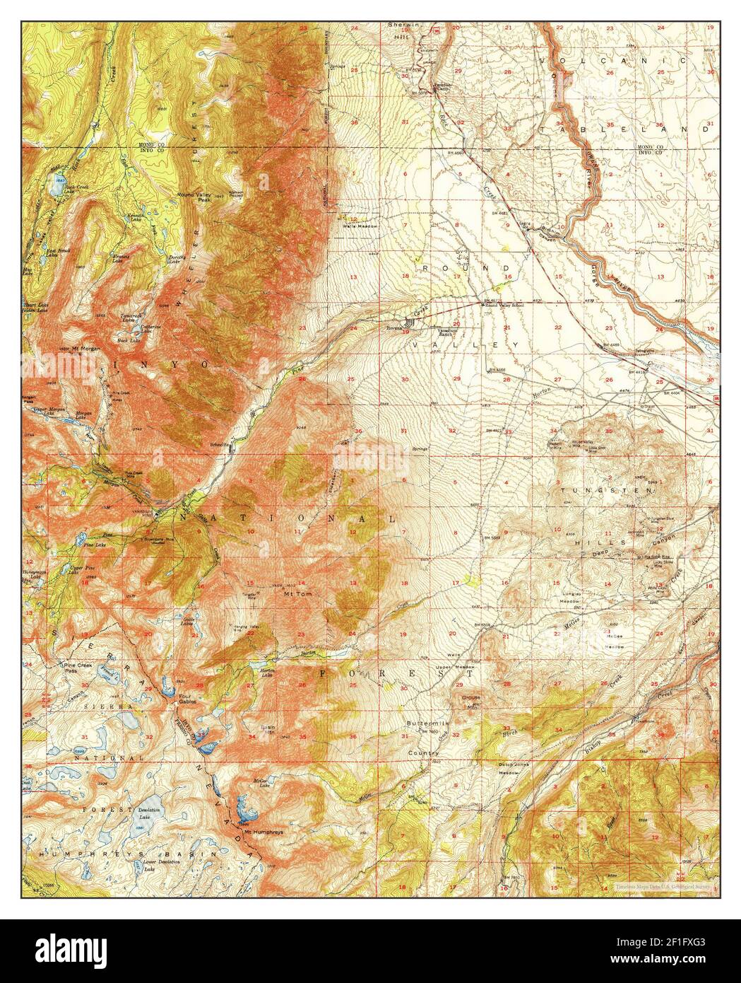 Mt Tom, California, map 1951, 1:62500, United States of America by ...