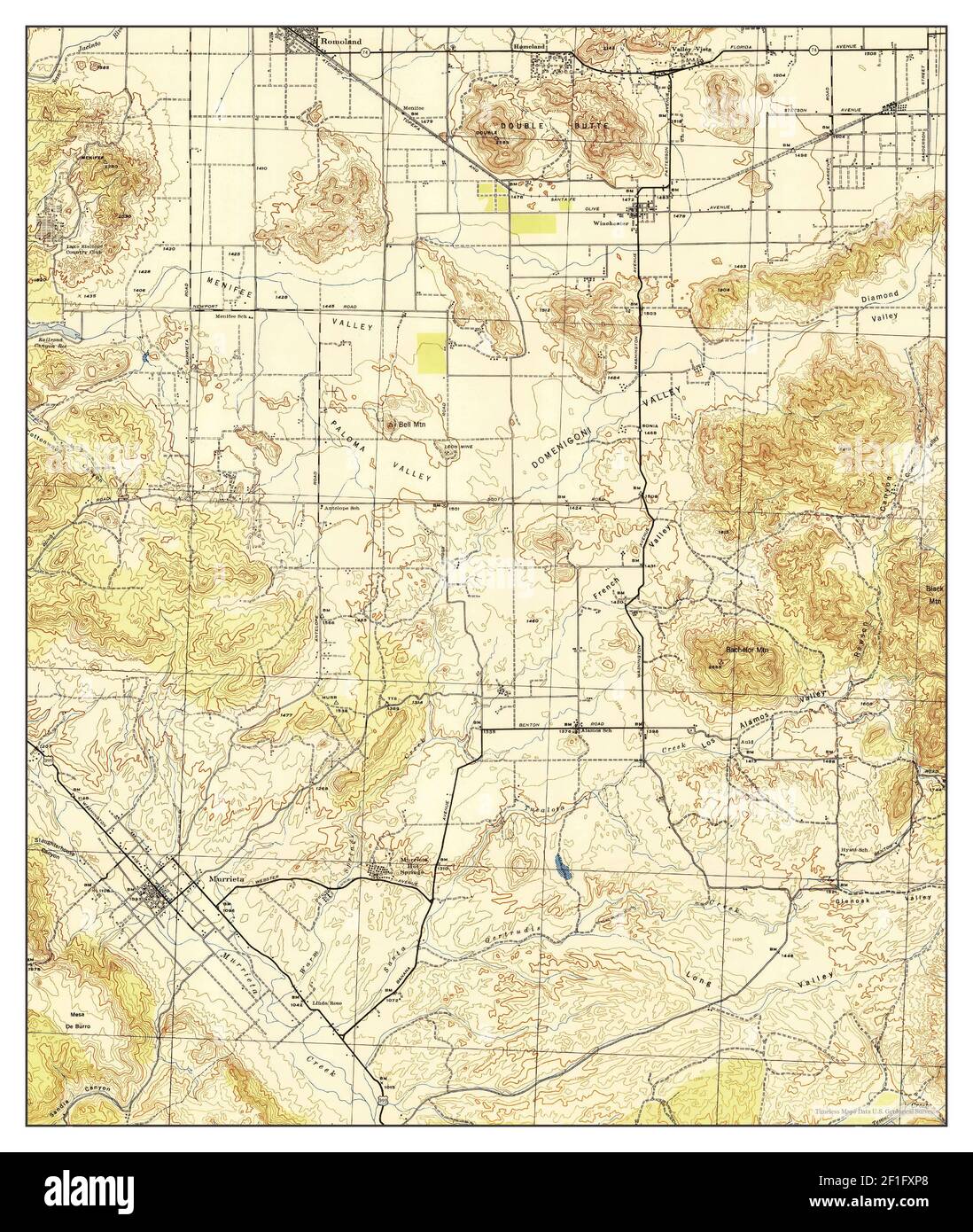 Murrieta, California, map 1943, 1:62500, United States of America by ...