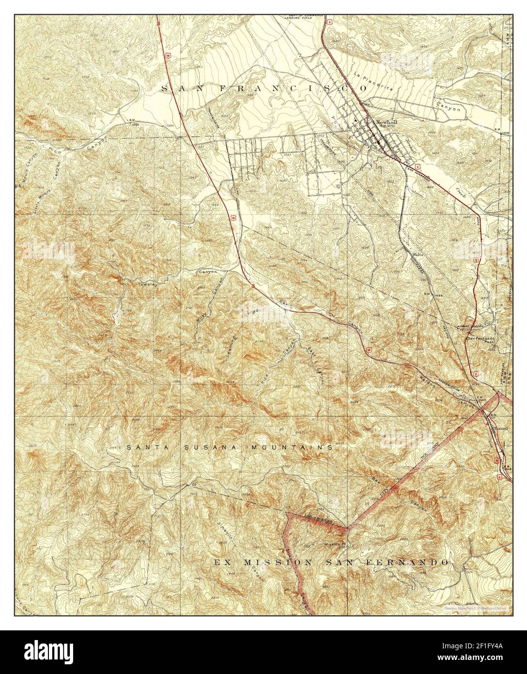 Newhall, California, map 1933, 1:24000, United States of America by ...