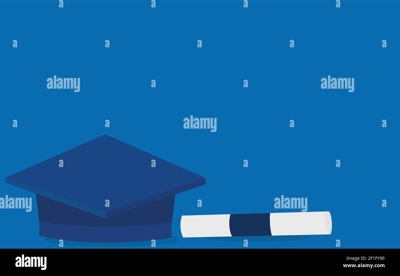 Blue graduation hat yellow tassel Stock Vector Images - Alamy