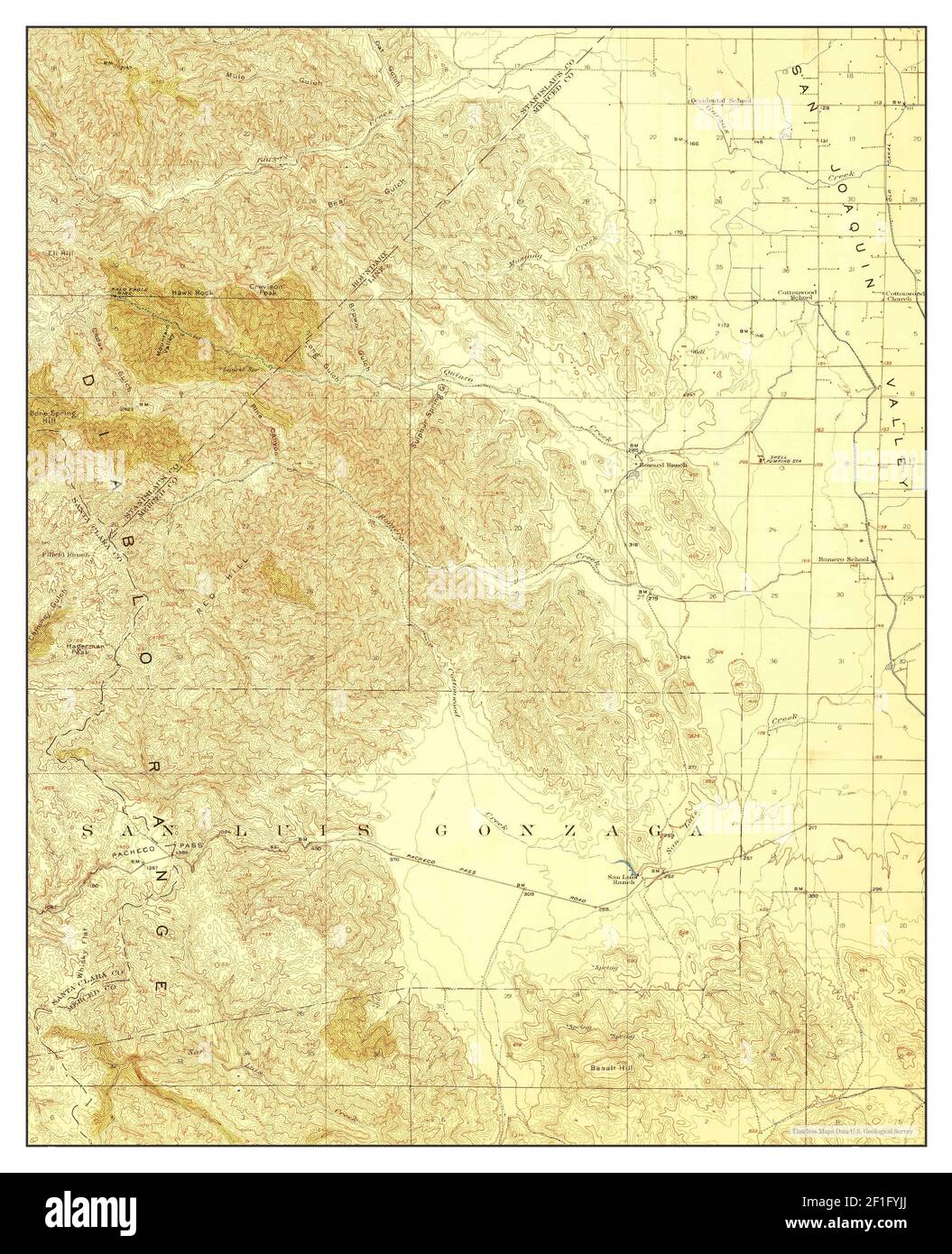 Pacheco Pass, California, map 1920, 1:62500, United States of America ...
