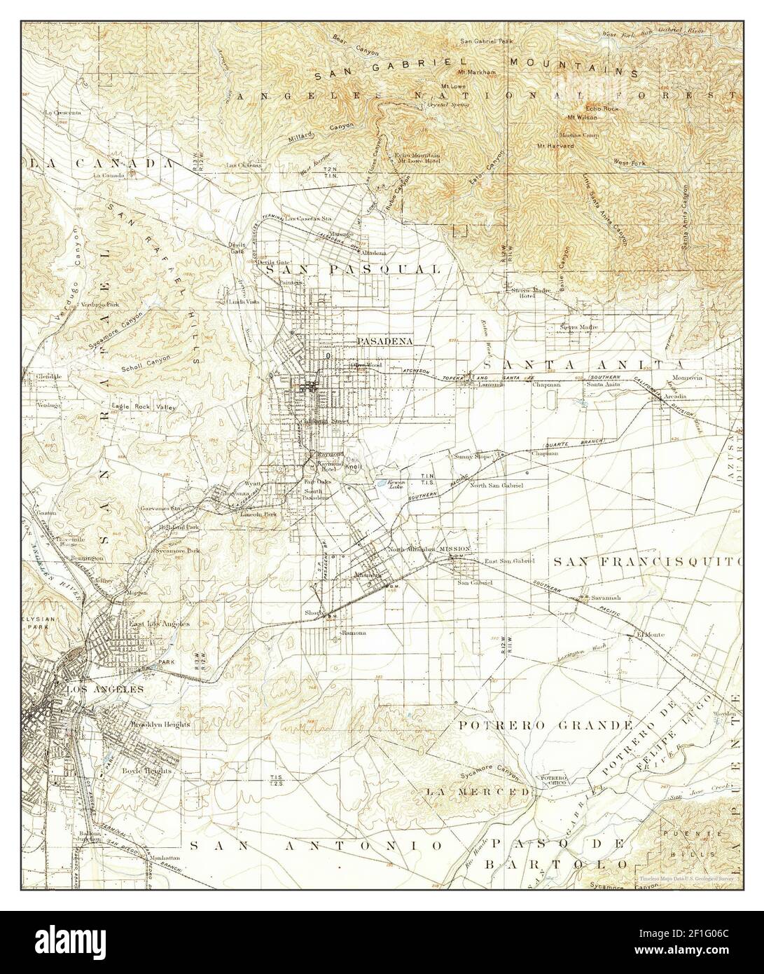 Map of pasadena california hi-res stock photography and images - Alamy