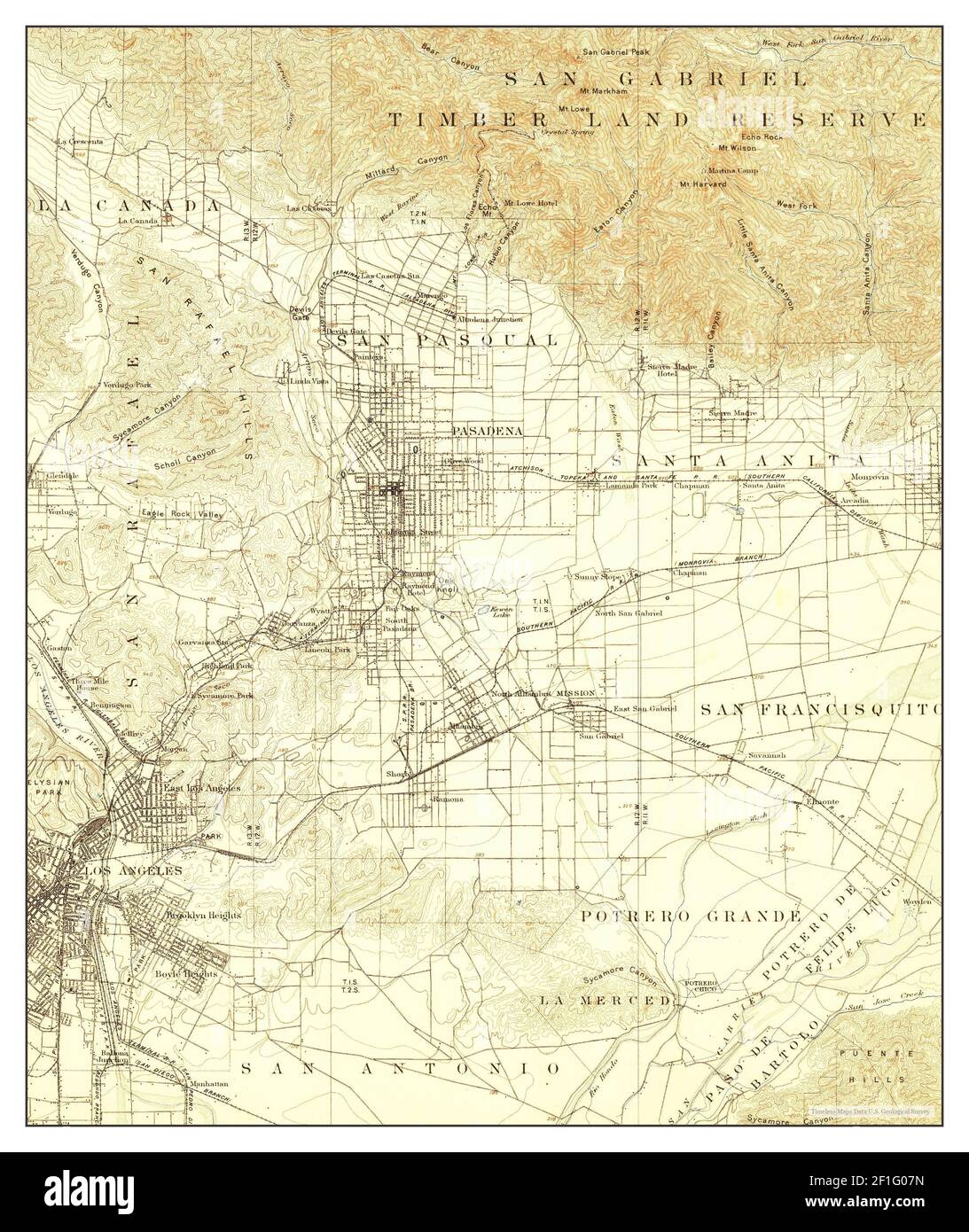 Map of pasadena california hi-res stock photography and images - Alamy