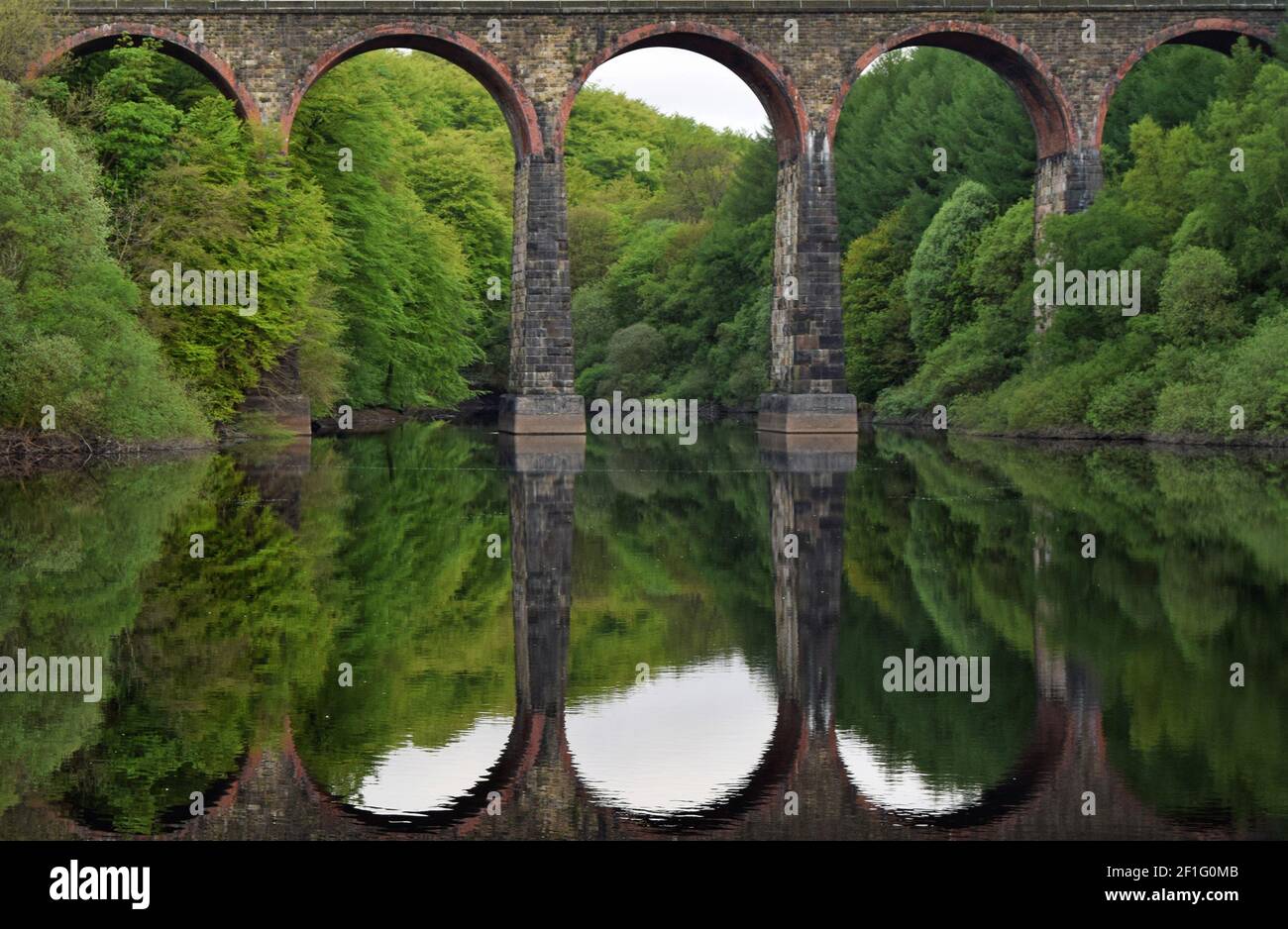 Photograph of Entwistle viaduct which crosses over Wayoh reservoir in ...