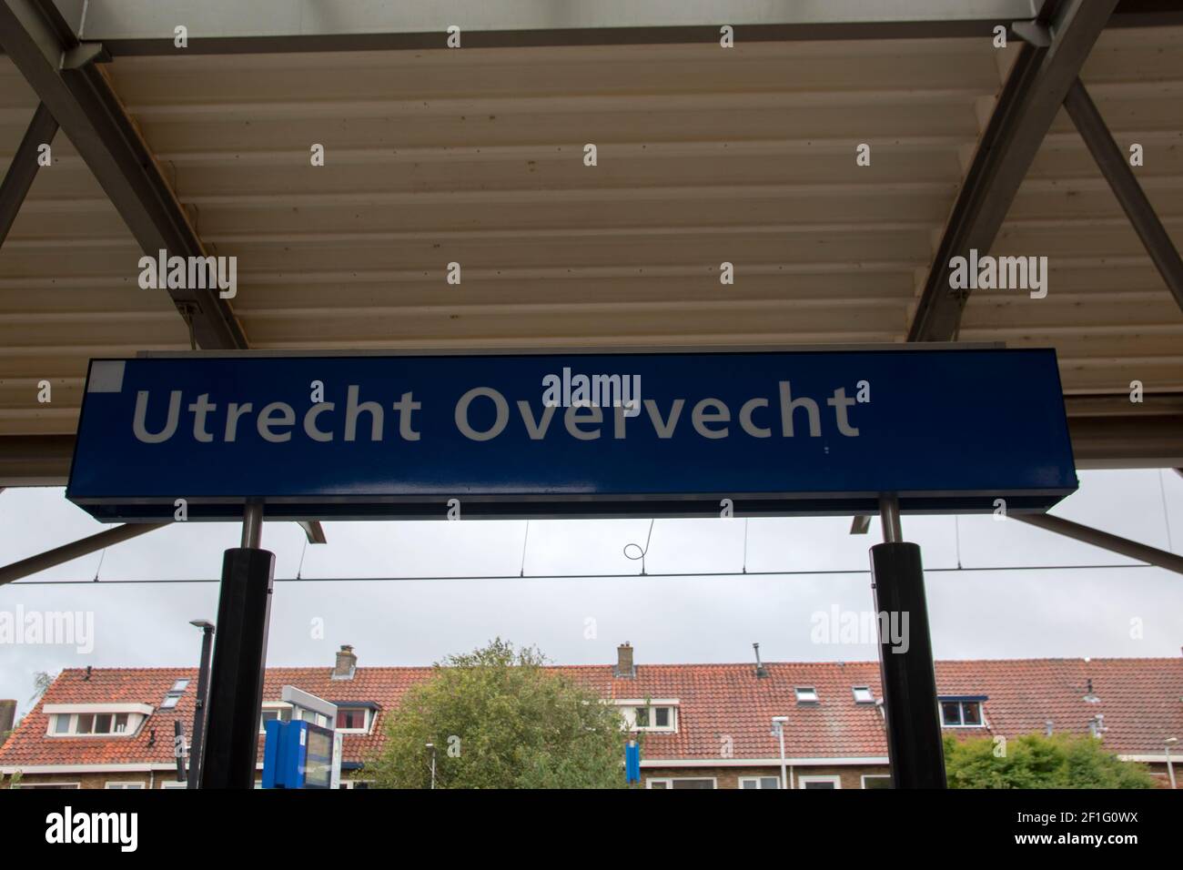 Train Station Sign Utrecht Overvecht At Utrecht The Netherlands 25-9 ...