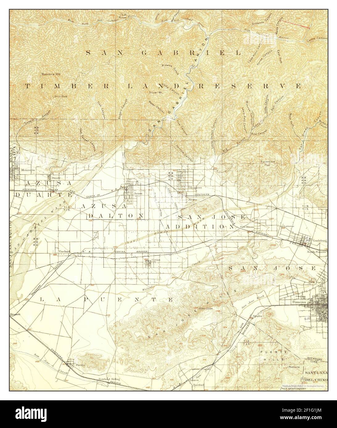 Pomona, California, map 1898, 1:62500, United States of America by ...
