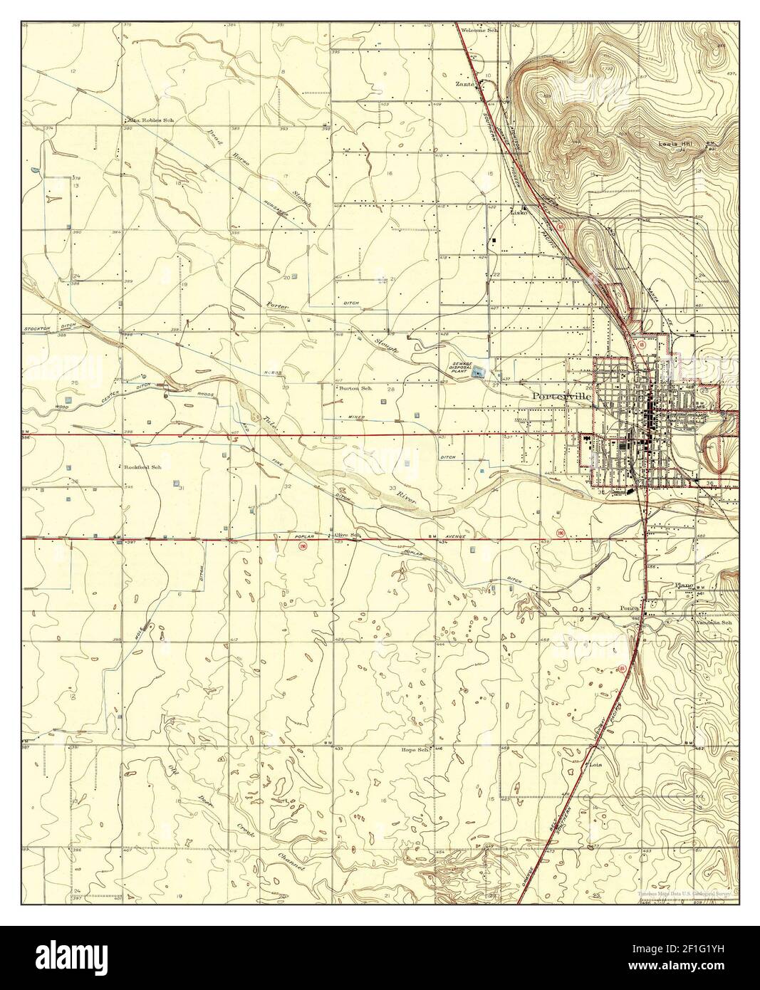 Porterville, California, map 1929, 1:31680, United States of America by ...