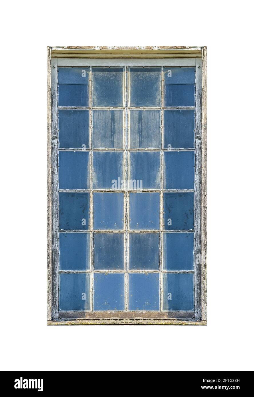 Old Grid Glass WIndow Isolated Photo Stock Photo - Alamy
