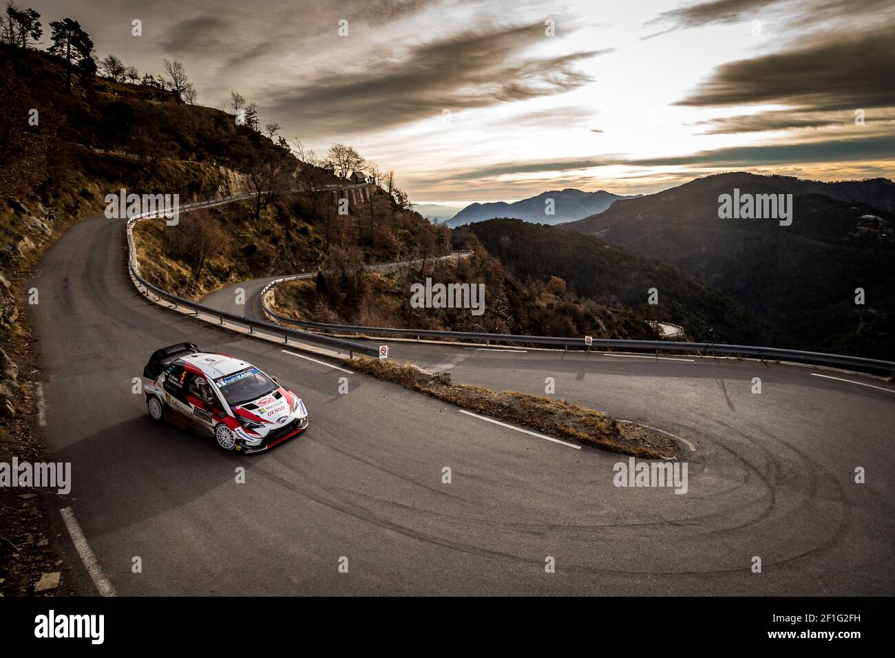 during the 2019 WRC World Rally Car Championship, Monte Carlo rally on ...