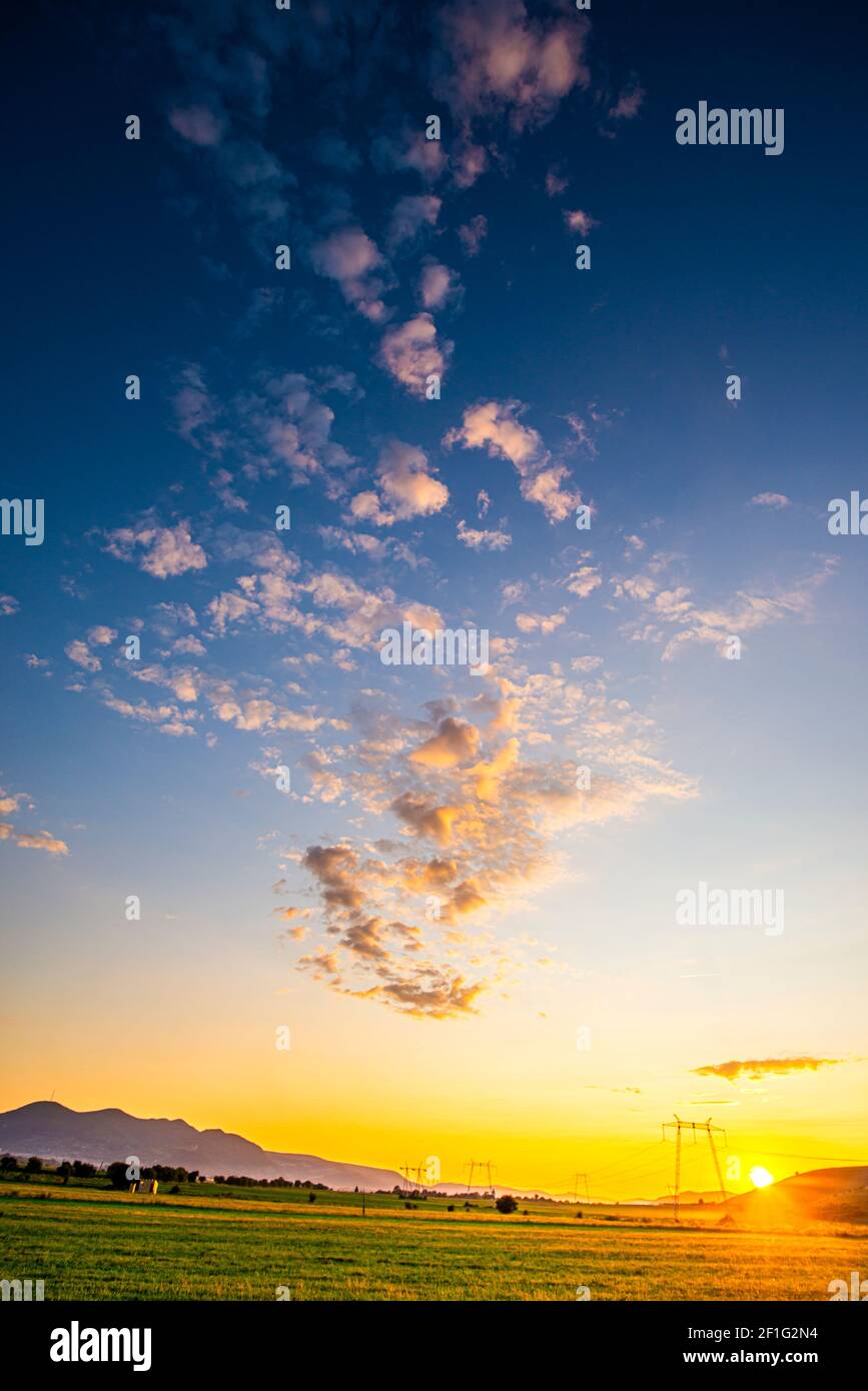 Beautiful landscape at the sunset Stock Photo - Alamy