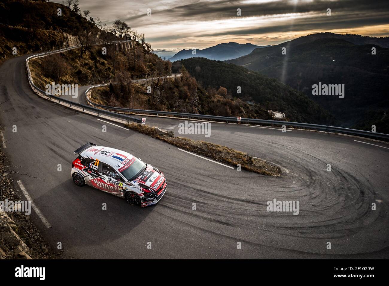 during the 2019 WRC World Rally Car Championship, Monte Carlo rally on ...