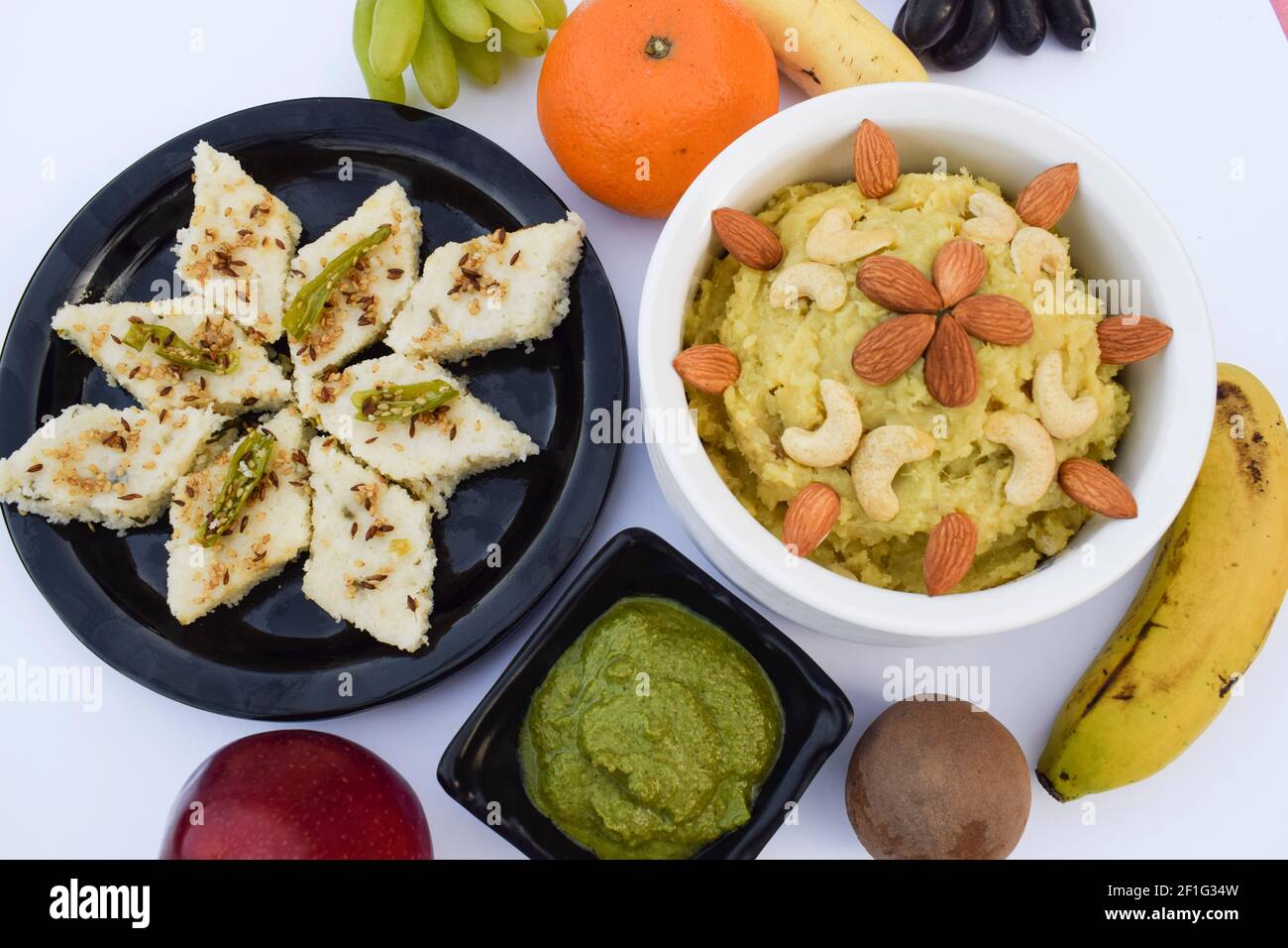 Farali dishes items White farali gujarati dhokla made with sago flour ...