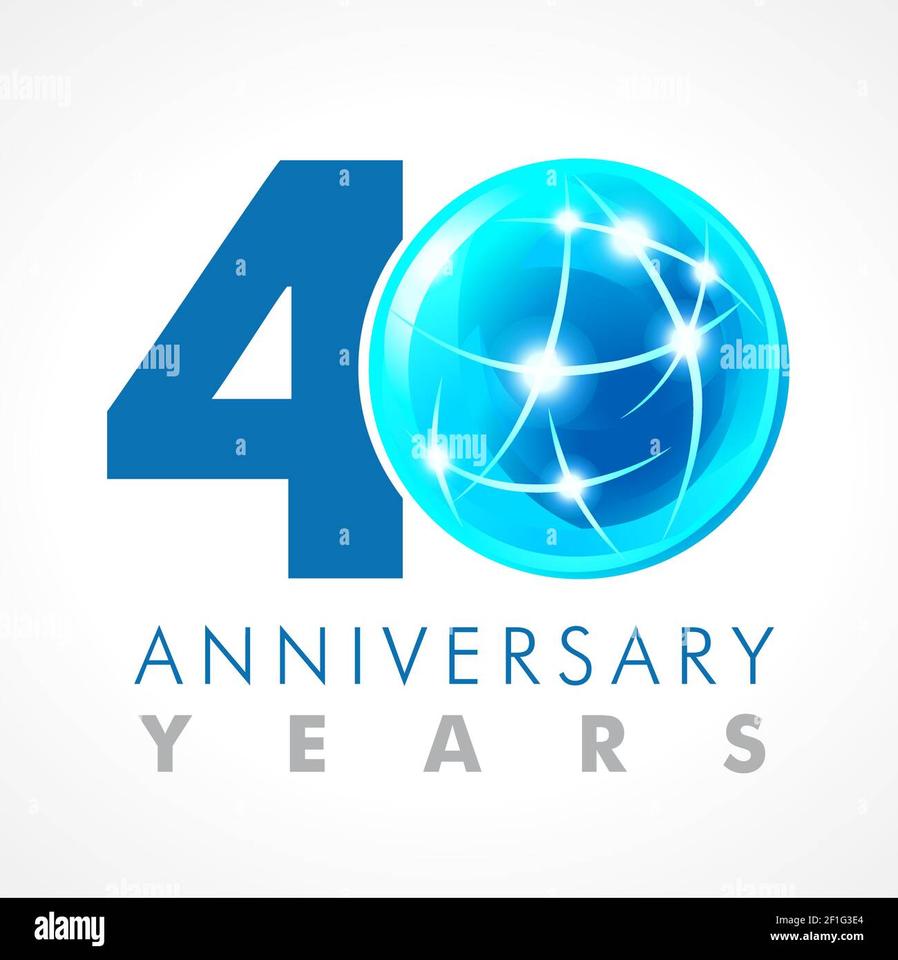 Its 40th year service Stock Vector Images - Alamy