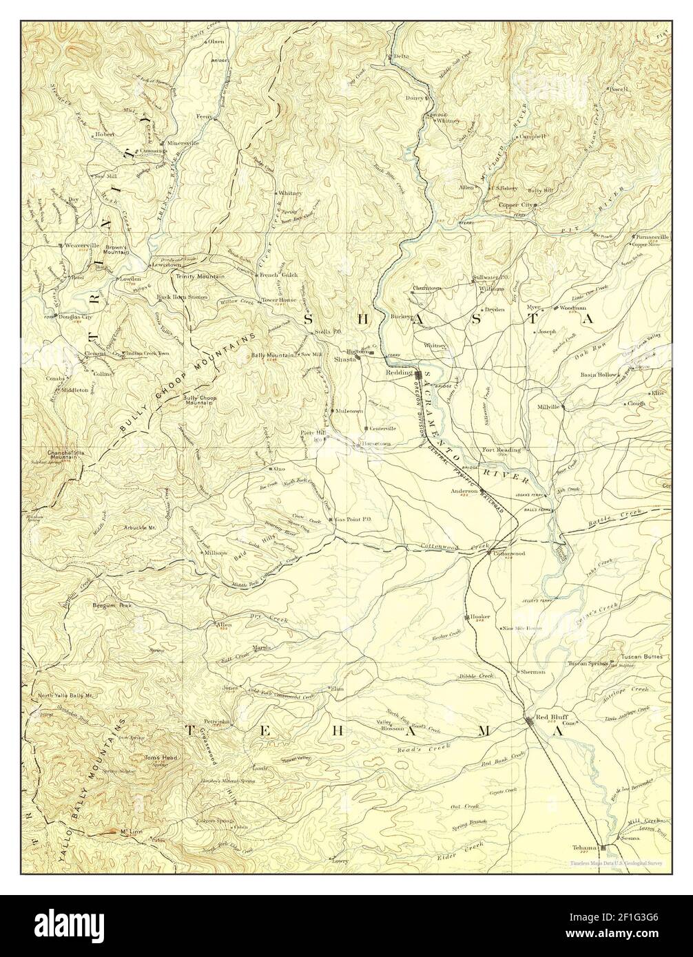Map of red bluff hi-res stock photography and images - Alamy